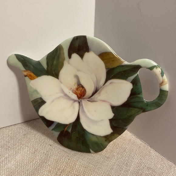 unbranded | Kitchen | Vintage Tea Bag Holder Magnolia Flower Teapot ...